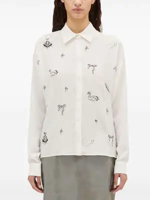 MSGM Beaded Button-up Shirt