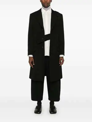 Yohji Yamamoto Mid-length Wool Twill Coat