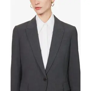Theory Etiennette Single-breasted Blazer - Charcoal Melange