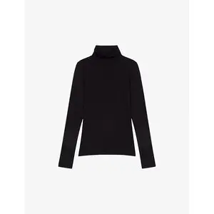 Maje Roll-neck Stretch-jersey Top