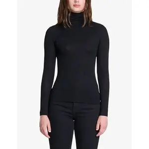 Maje Roll-neck Stretch-jersey Top