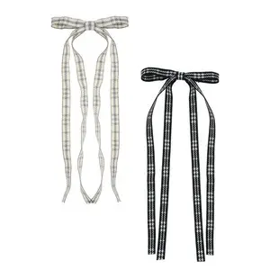 L. Erickson Georgia Bow Barrette Set - Plaid