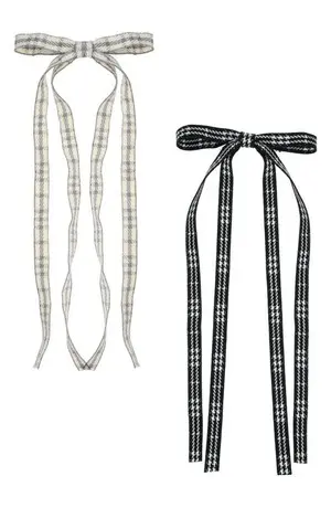 L. Erickson Georgia Bow Barrette Set - Plaid
