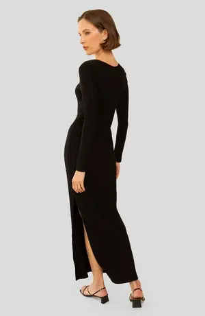 WHIMSY + ROW Ryan Reversible Maxi Dress With Slit - Black