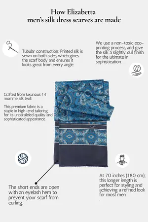 ELIZABETTA Pasquinosilk Scarf For - Navy