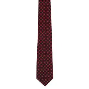 Trafalgar Azzimato Diamond Stately Silk Necktie - Red