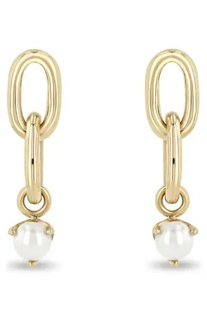 Zoe Chicco Cultured Pearl Drop Earrings - 14k Yellow Gold