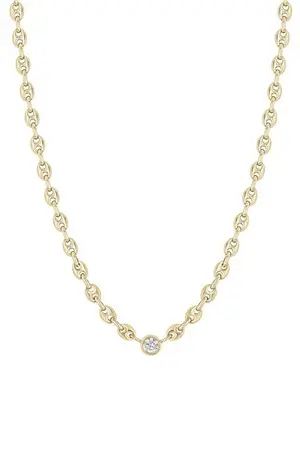 Zoe Chicco 14k Gold Diamond Mariner Chain Necklace - 14k Yellow Gold