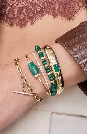 Zoe Chicco Malachite Beaded Bracelet