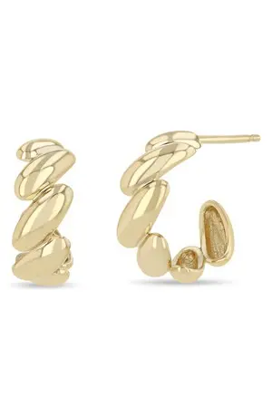 Zoe Chicco San Marco Huggie Hoop Earrings - 14k Yellow Gold