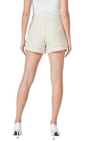 Endless Rose Tweed High-waist Shorts - Ivory