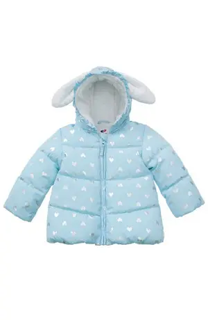 ROKKA&ROLLA Fleece Lined Bunny Puffer Jacket - Sky Blue