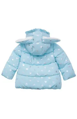 ROKKA&ROLLA Fleece Lined Bunny Puffer Jacket - Sky Blue