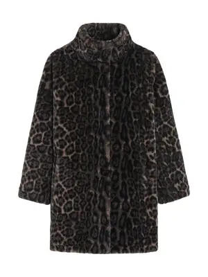 Apparis Blair Leopard Faux Fur Coat