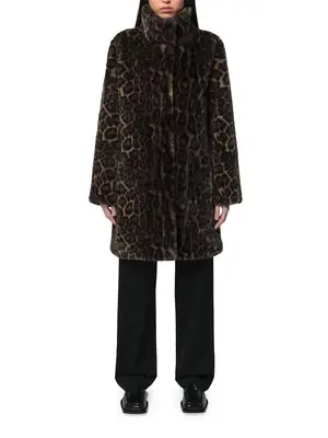 Apparis Blair Leopard Faux Fur Coat