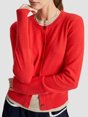 LA LIGNE Cashmere Cardigan Coral
