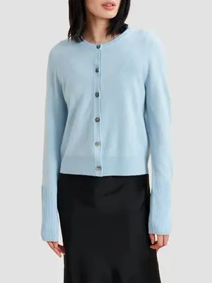 LA LIGNE Cashmere Cardigan Light Blue
