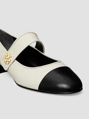 Tory Burch Cap-toe Mary Jane Ballet Flats - Cream Black
