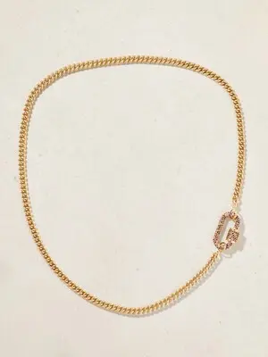 MARLA AARON Allstone Lock 14-karat Sapphire Necklace - Gold