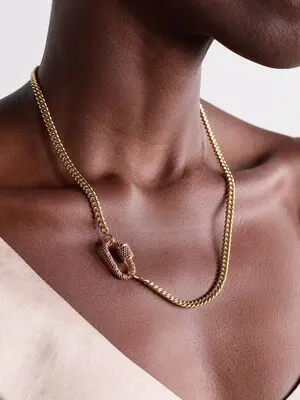 MARLA AARON Allstone Lock 14-karat Sapphire Necklace