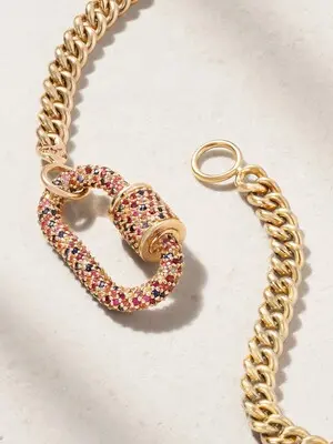 MARLA AARON Allstone Lock 14-karat Sapphire Necklace