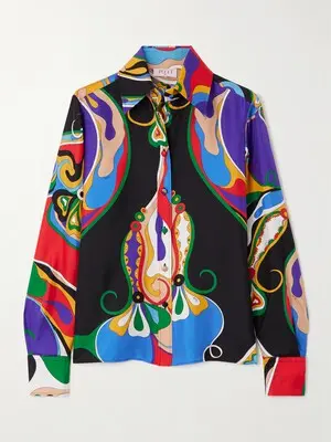 Emilio Pucci Printed Silk-twill Shirt
