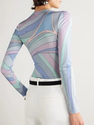 Emilio Pucci Printed Jersey Bodysuit