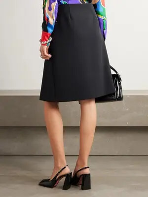 Emilio Pucci Embellished Cady Midi Wrap Skirt