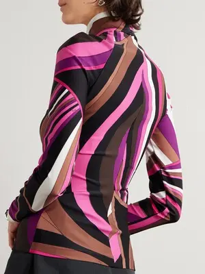 Emilio Pucci Printed Stretch-jersey Turtleneck Top