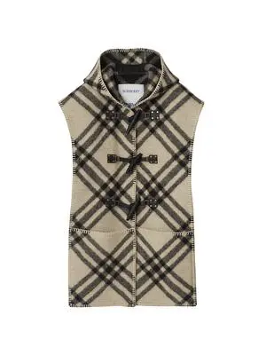 Burberry Women's Check Toggle Hooded Cape Vest - Candle - Candle