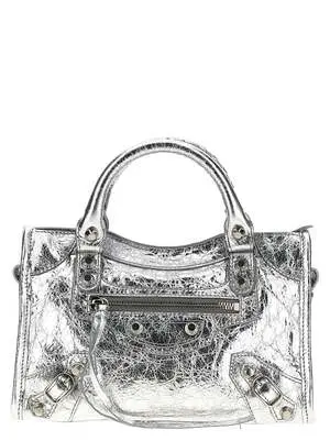 Balenciaga Metallic Lambskin Handbag - Silver