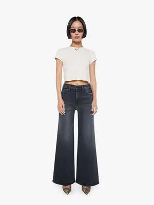 MOTHER Petites The Lil Hustler Roller Sneak Jeans - Black