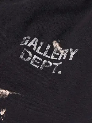 GALLERY DEPT. Flared Paint-splattered Panelled Logo-print Cotton-jersey Sweatpants - Gray