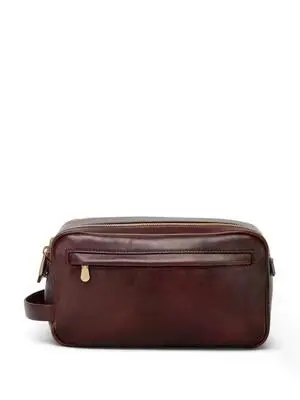 Brunello Cucinelli Double Zip Wash Bag - Brown