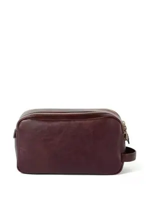 Brunello Cucinelli Double Zip Wash Bag - Brown