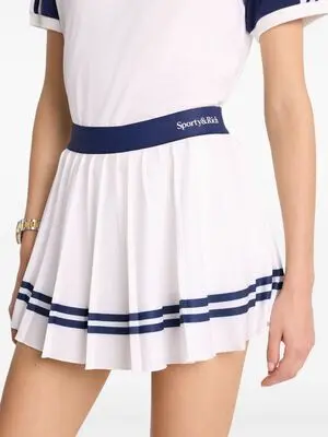 SPORTY & RICH Logo-print Pleated Skirt