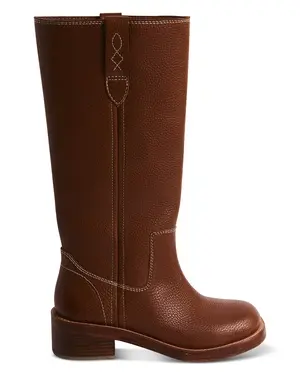 Free People Blaze Block Heel Boots - Vintage Tan Leather