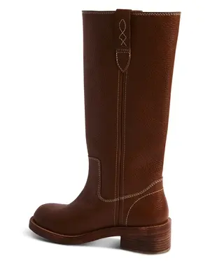 Free People Blaze Block Heel Boots - Vintage Tan Leather