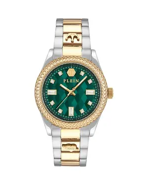 Philipp Plein Queen Watch, 38mm - Green/two-tone
