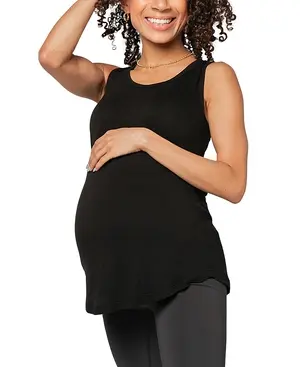 MARION Double Layer Maternity & Nursing Tank - Black