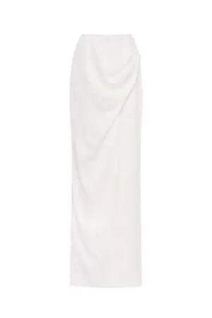 MILLA Fitted Maxi Skirt With Slit - White