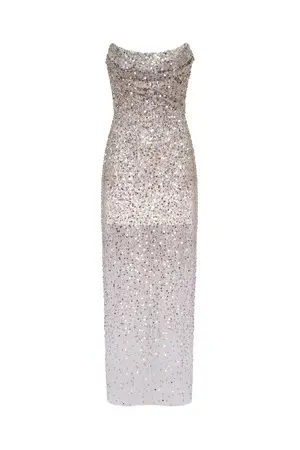 MILLA Semi-sheer Sequined Maxi Dress