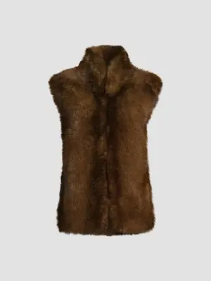 Apparis Laila Faux-fur Sleeveless Vest - Mink
