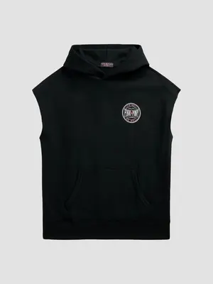 Polo Ralph Lauren Pink Pony Vintage Fleece Sleeveless Hoodie - Polo Black