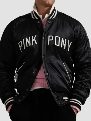 Polo Ralph Lauren Pink Pony Takihyo Satin Baseball Jacket