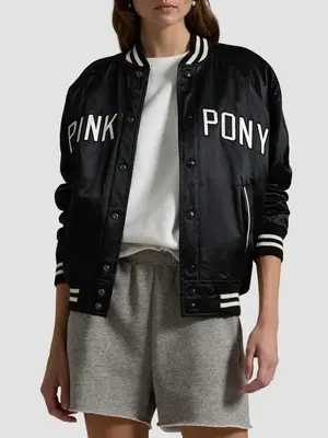 Polo Ralph Lauren Pink Pony Takihyo Satin Baseball Jacket