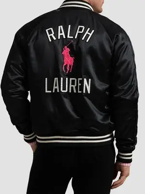 Polo Ralph Lauren Pink Pony Takihyo Satin Baseball Jacket