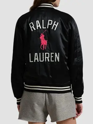 Polo Ralph Lauren Pink Pony Takihyo Satin Baseball Jacket