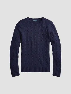 Polo Ralph Lauren Cashmere Cable-knit Crewneck Sweater - Hunter Navy