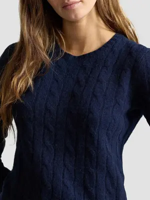 Polo Ralph Lauren Cashmere Cable-knit Crewneck Sweater - Hunter Navy